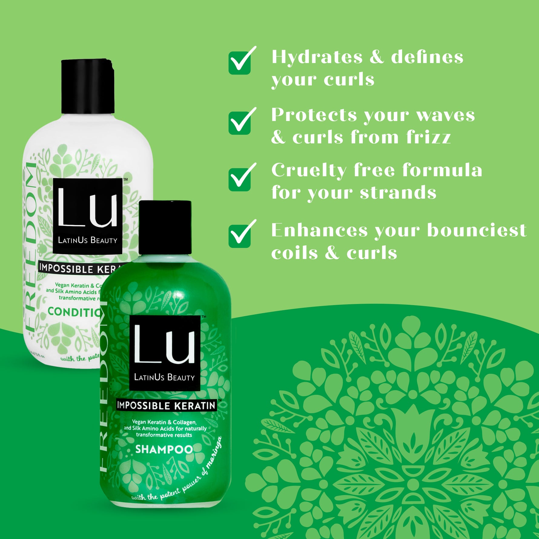 Freedom Bundle: Shampoo and Conditioner with Moringa Seed Oil & Vegan ...